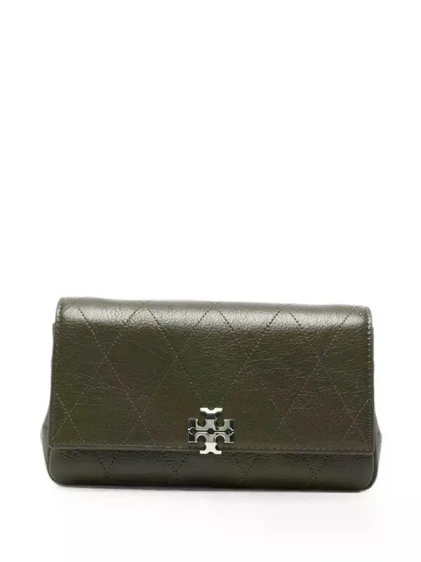 Tory Burch Charlie Quilted Clutch Bag - Green