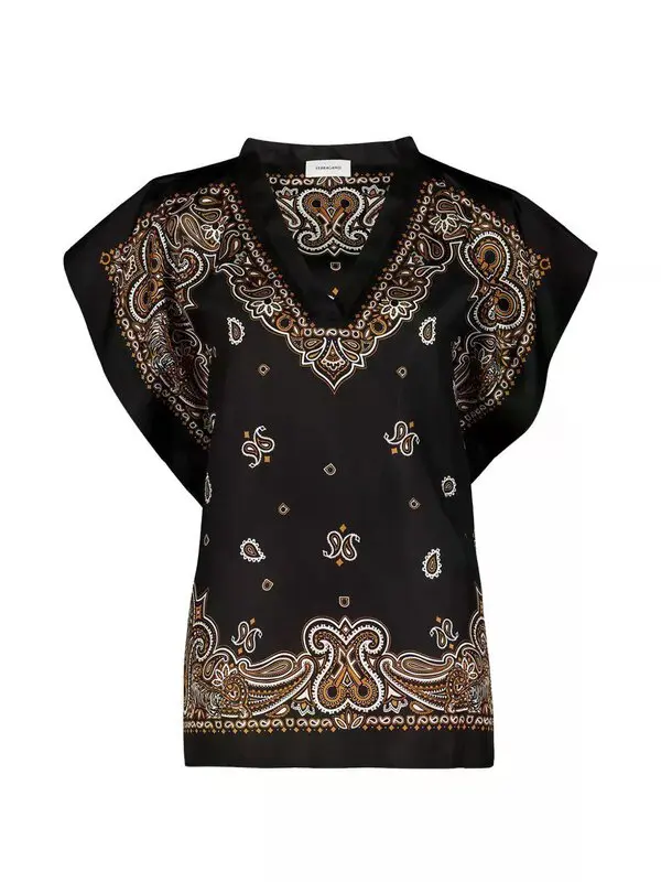 FERRAGAMO Arabesque-print Poncho - Black