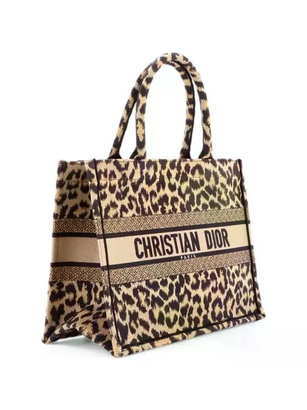 Dior Book Mizza Embroidered Canvas Medium Tote Bag - Brown