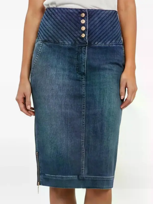 Elisabetta Franchi Denim Midi Skirt