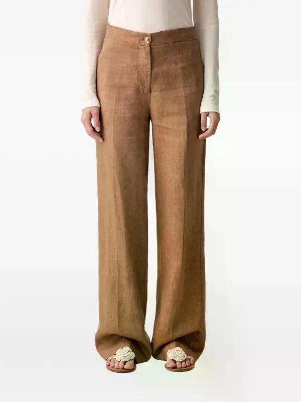 VICOLO Pressed-crease Wide-leg Trousers