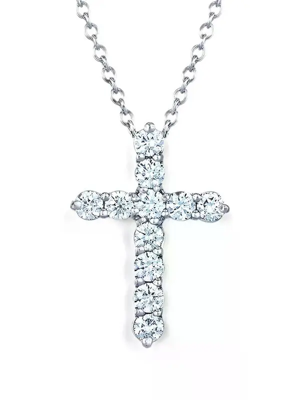 Kwiat Diamond Cross Necklace - Silver