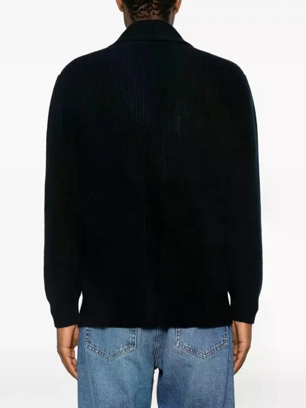 Fedeli Ribbed-knit Shawl-collar Cardigan