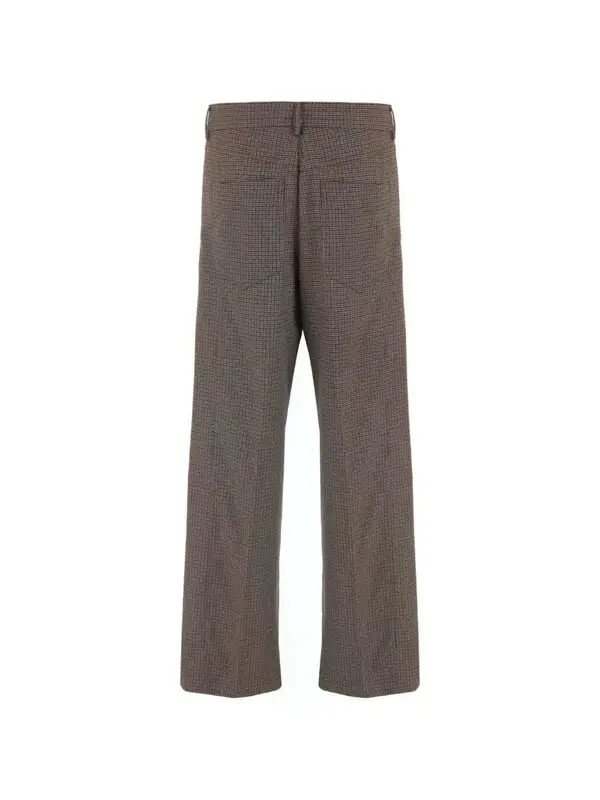 DARKPARK Houndstooth-pattern Drawstring-fastening Trousers