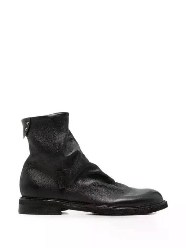 A.S.98 Ruched Leather Ankle Boots