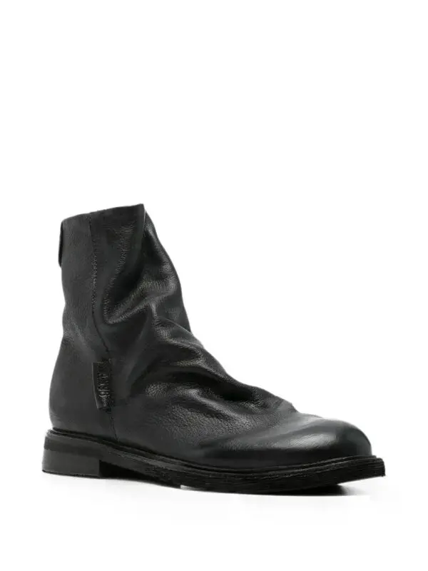 A.S.98 Ruched Leather Ankle Boots
