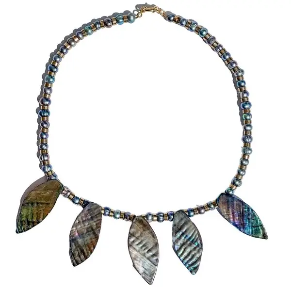 BABALOO JEWELRY Handcrafted Cascade Shell Necklace - Gold