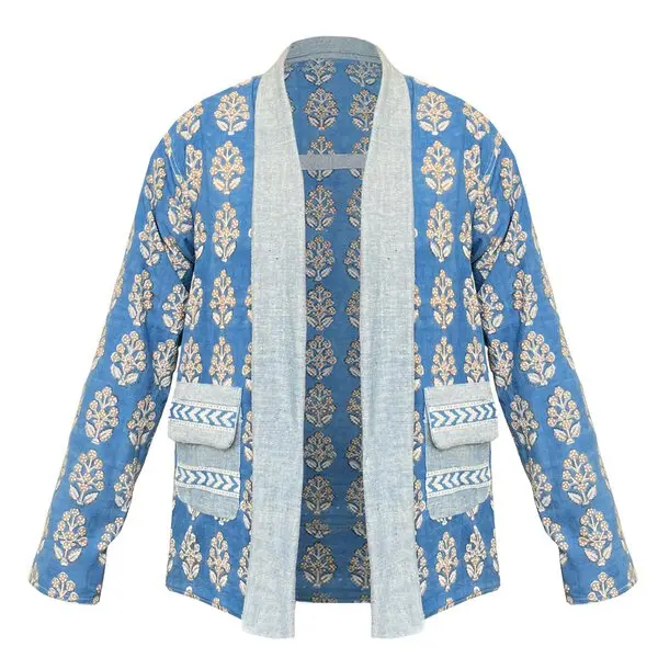 JIWYA Nadi Reversible Hand-block Print Cotton Jacket
