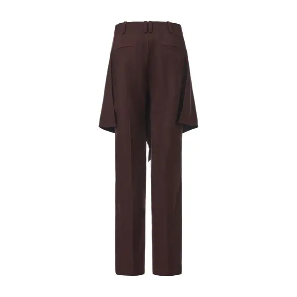 FRONT ROW SHOP Layered Skirt Trousers Rum
