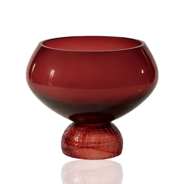 MARLETH Burgundy Footed Glass Bowl