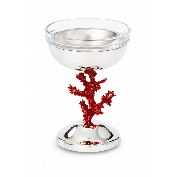 MARLETH Glass Ramekin Coral Accent