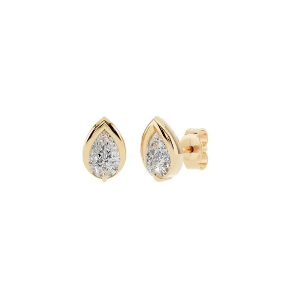 AYA FINE JEWELRY Pear Lab Diamond Bezel Stud Everyday Earrings In 10k Gold - Yellow