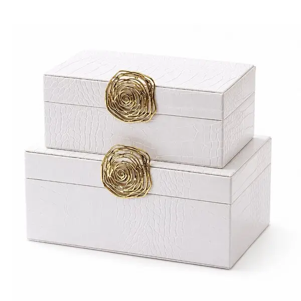 MARLETH Leather Box Set Brass Accents