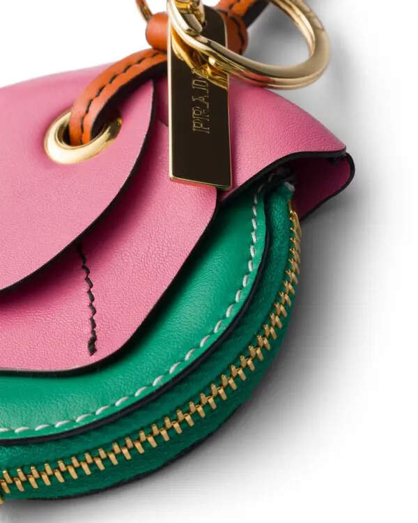 Prada Leather Key Ring Pendant With Coin Purse