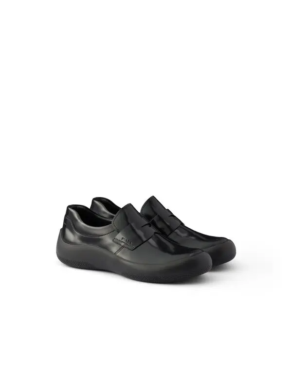 Prada Brushed Leather Loafers