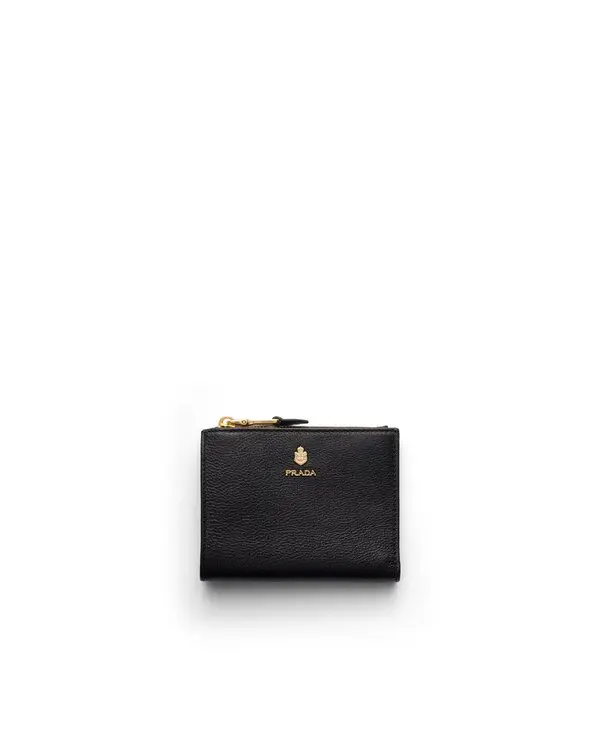 Prada Small Leather Wallet - Black