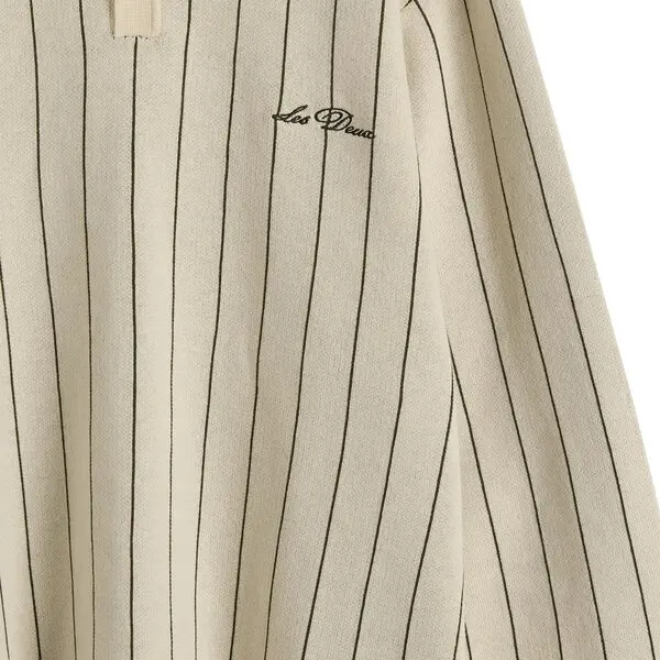LES DEUX Signature Knitted Long Sleeve Polo - Ivory