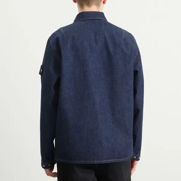 Stone Island Denim Research Indigo Denim Zip Shirt Jacket