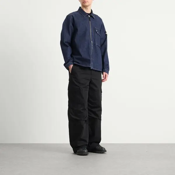 Stone Island Denim Research Indigo Denim Zip Shirt Jacket