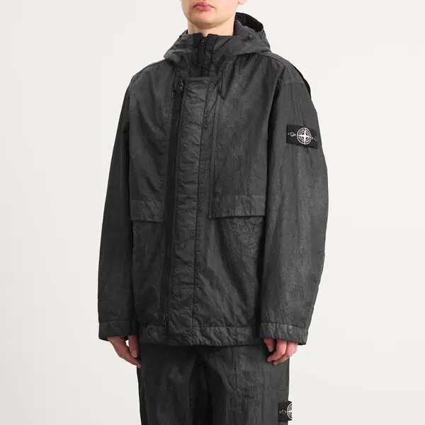 Stone Island Dense Nylon-tc Hand Sprayed Reflective Parka