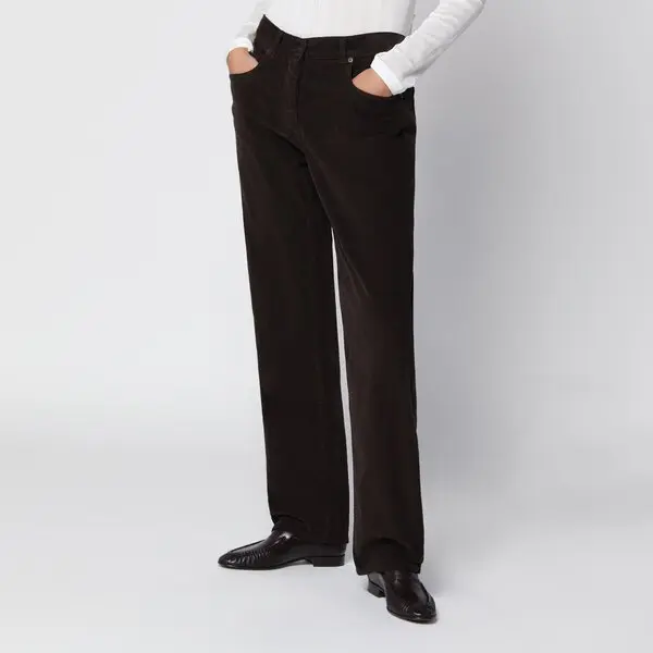THE ROW Frava Trousers In Dark Corduroy