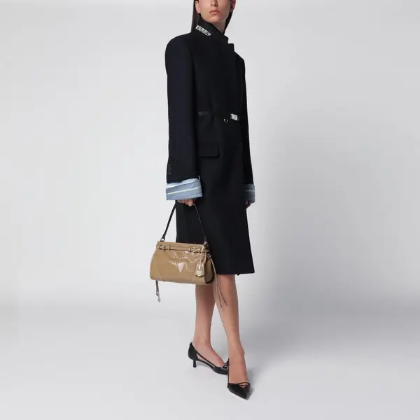 Prada Small Bonnie Top-handle Bag In Cameo Calf Leather