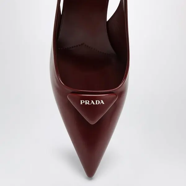 Prada Brushed Leather Slingback Pumps In Purple