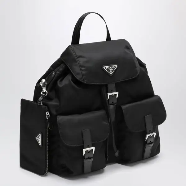 Prada Re-nylon And Saffiano Backpack With Pouch