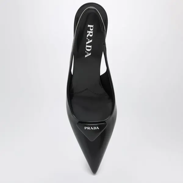 Prada Slingback Pumps In Brushed Leather