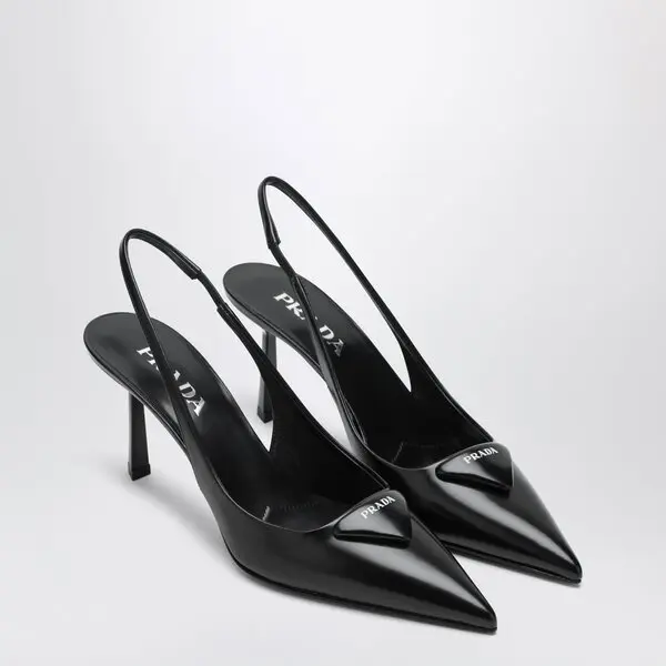 Prada Slingback Pumps In Brushed Leather