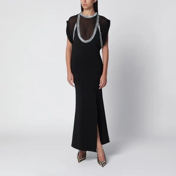 Attico Viscose-blend Dress With Rhinestones