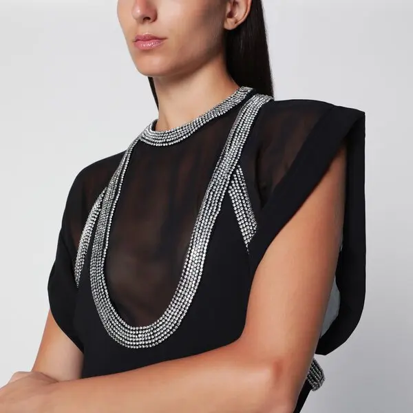 Attico Viscose-blend Dress With Rhinestones