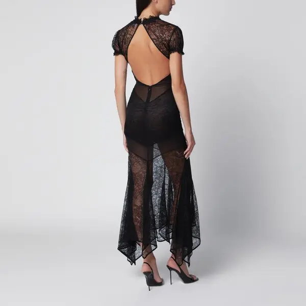 Attico Lace High Neck Midi Dress
