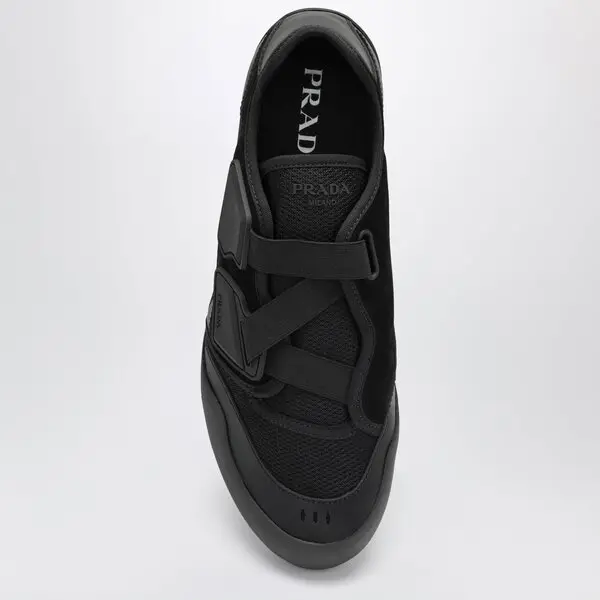 Prada Speedrock Leather And Mesh Sneakers