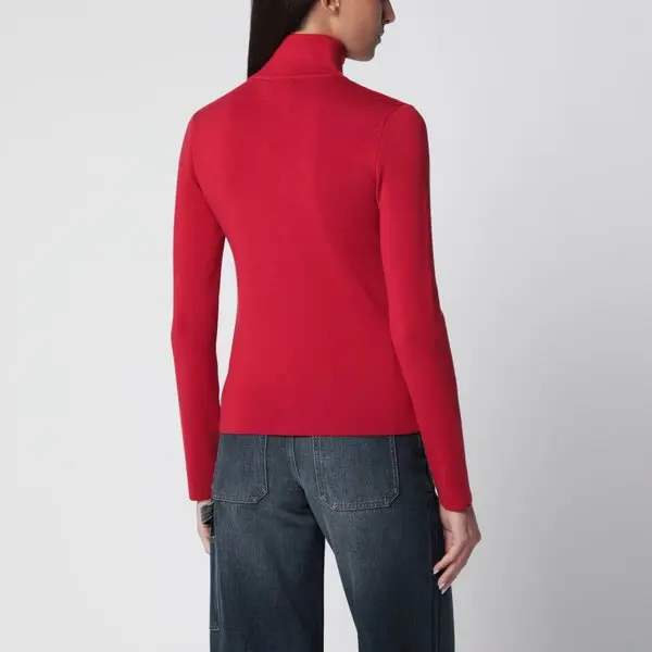 COURREGES High-neck Zip-up Merino Wool Cardigan