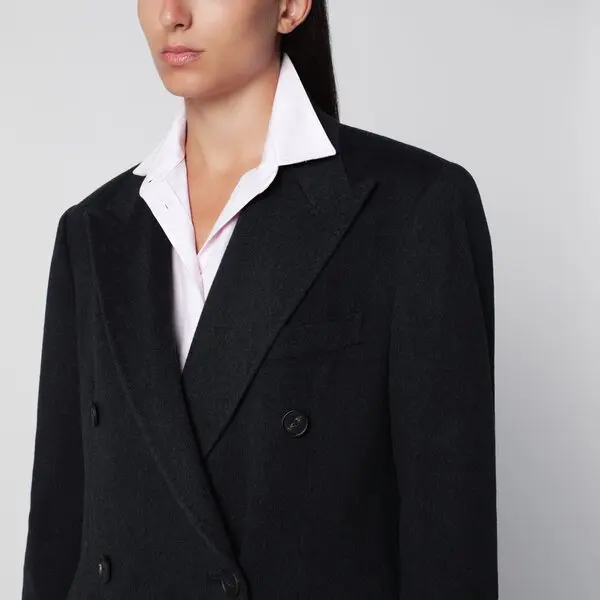 Tagliatore Double-breasted Anthracite Wool Coat