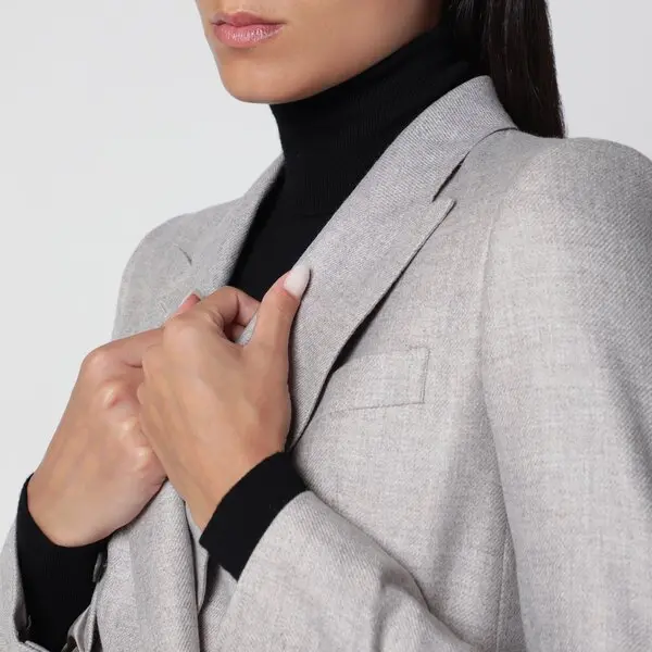 Tagliatore Double-breasted Pearl Jacket In Wool And Cashmere