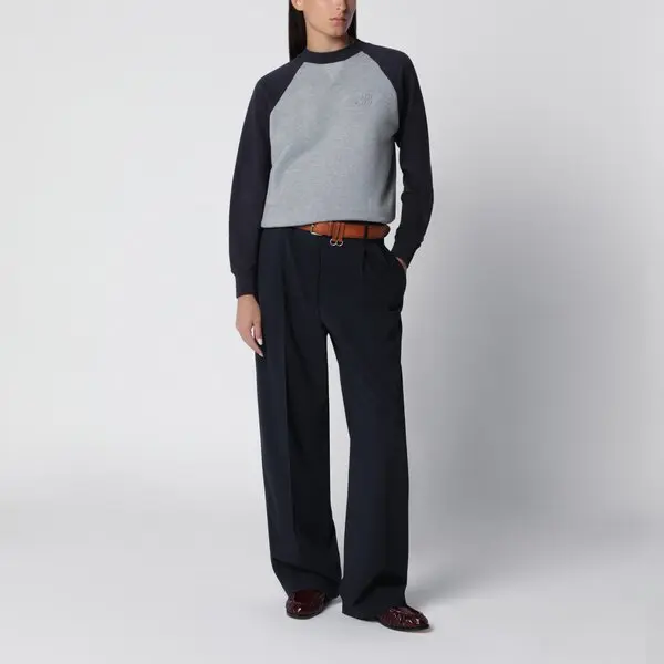Miu Miu Cotton Colour-blocked Crewneck Sweatshirt