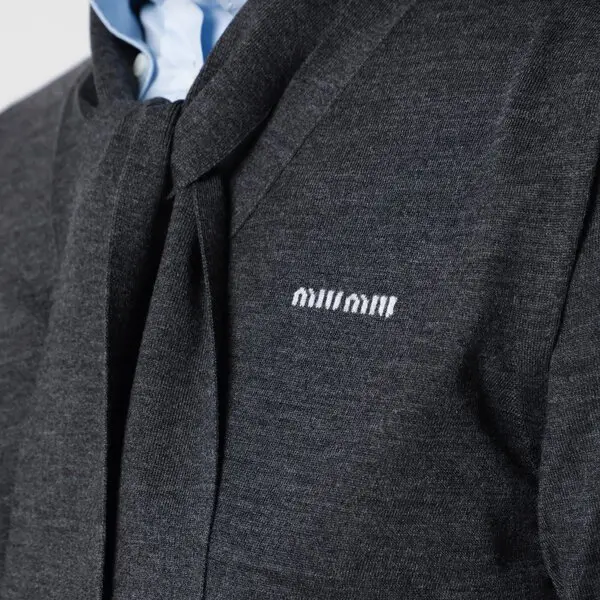 Miu Miu Anthracite Wool Cardigan