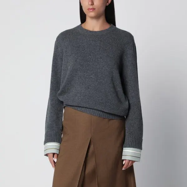 Prada Slate Wool And Cashmere Sweater