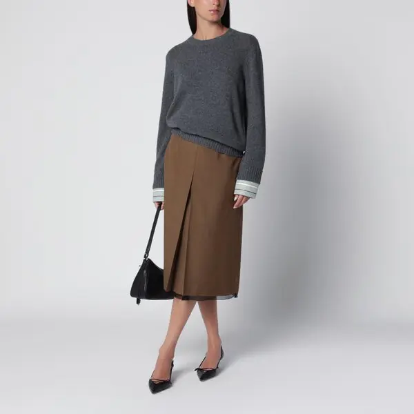Prada Slate Wool And Cashmere Sweater