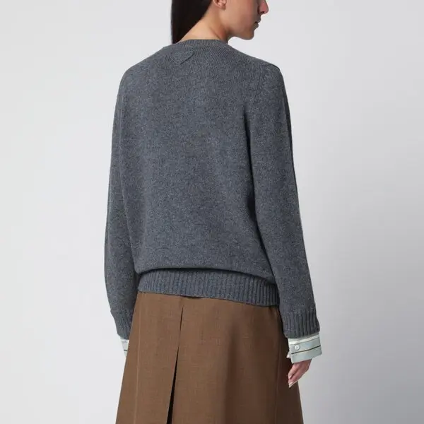 Prada Slate Wool And Cashmere Sweater