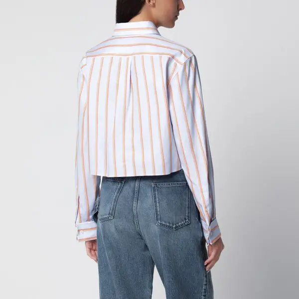 JW Anderson Cropped Striped Cotton Shirt