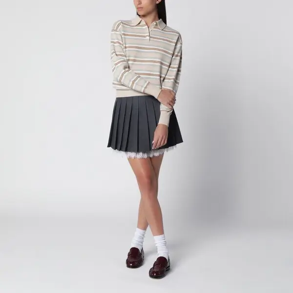 Guest In Residence Collegiate Stripe Polo Sweater