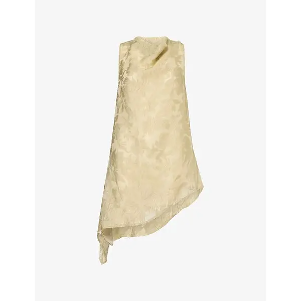 PRETTY LAVISH Inca Halter-neck Woven Jacquard Top