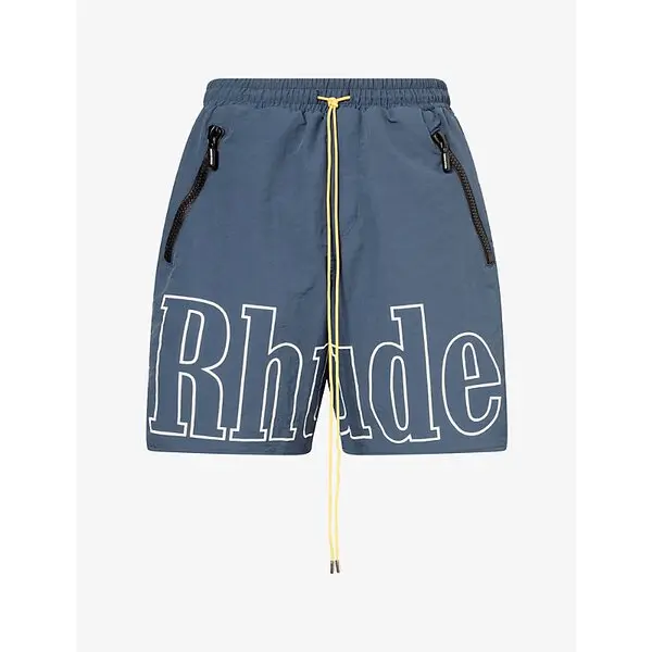 Rhude Logo Ripstop Nylon Shorts - Navy