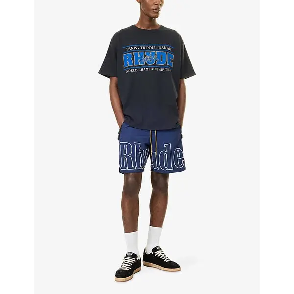 Rhude Logo Ripstop Nylon Shorts - Navy