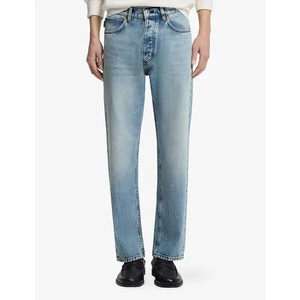 Hugo Faded Tapered-leg Stretch-denim Jeans - Medium Blue
