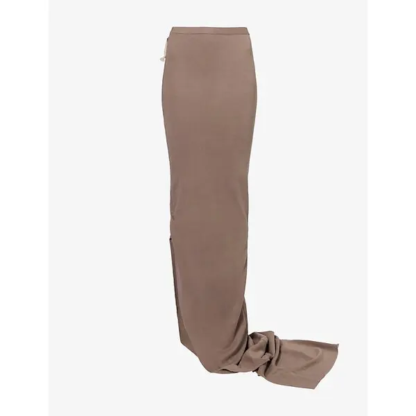 Rick Owens Edfu Slit Cotton Maxi Skirt - Dust