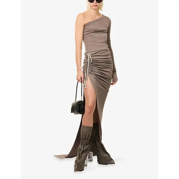 Rick Owens Edfu Slit Cotton Maxi Skirt